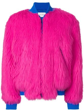 Alberta Ferretti faux-fur bomber jacket - Rose