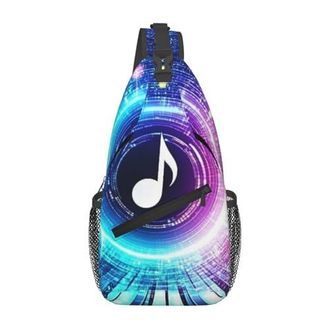 Generic Sac &agrave; bandouli&egrave;re color&eacute; avec touches de piano et symboles flottants, sac &agrave; bandouli&egrave;re, sac &agrave; dos de voyage pour homme, sac &agrave; dos de randonn&eacute;e