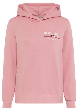 GANT Hoodie REG GRAPHIC HOODIE gerippte Abschl&uuml;sse, Kapuze ohne Kordel
