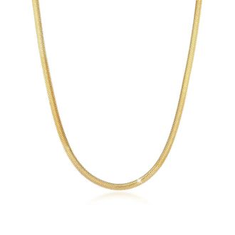 Elli Halskette - Halskette Flach Elegant Schlangenkette Fischgr&auml;te - Gr. unisize - in Gold - f&uuml;r Damen