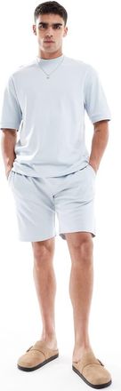 Brave Soul Ensemble t-shirt oversize et short - Bleu