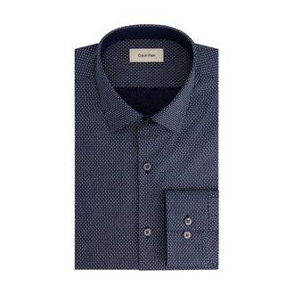 Calvin Klein Slim Fit Hemden mit Mikromuster - - Shirts - Herren - Blau - 4XL