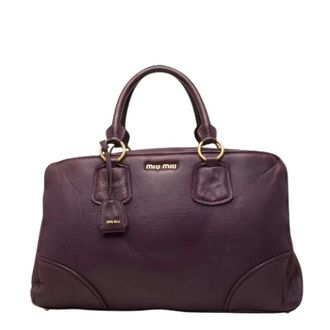 Miu Miu Sac Boston en cuir Pre-owned - Femme - Pre-owned - Violet - Taille: ONE Size