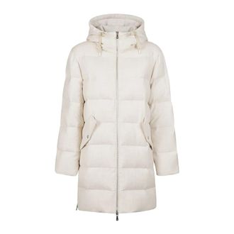 Eleventy Langer Daunenmantel mit Kapuze und Strick - - Coats - Damen - Beige - S