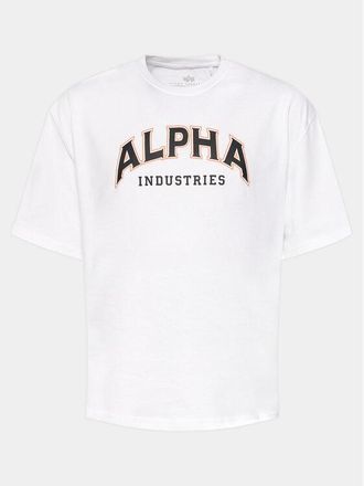 Alpha Industries Alpha Industries T-Shirt College 146501 Wei&szlig; Relaxed Fit