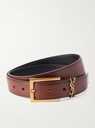 Saint Laurent Ceinture En Cuir &Agrave; Ornement Cassandre - Marron
