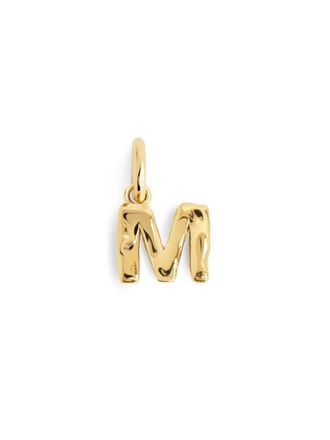 Singularu Organic Letter Charm. Sterlingsilber mit 18 Kt Vergoldeter Beschichtung. Schmuck f&uuml;r Damen. Buchstabe M