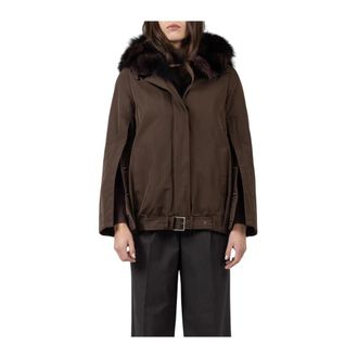 Martyl&ograve; Jacke mit Pelzbesatz - - Jackets - Damen - Braun - S