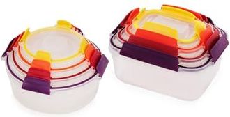 Joseph Joseph Nest Lock Set de Boîtes Alimentaires Multi-Taille 8 Pièces, Empilable, Couvercles Hermétiques, Sans BPA