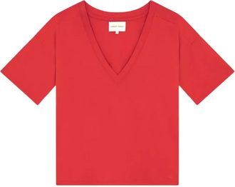 Loulou Studio Femme, Tops, Rouge, Taille: 36 FR Faaa V-Neck T-Shirt
