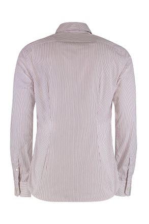 Slowear Mens Striped Cotton Shirt Light Red