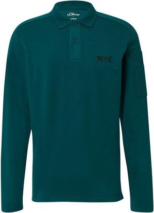 s.Oliver Langarmshirt Polo-Shirt Poloshirt im Fabricmix aus leichter Sweatware