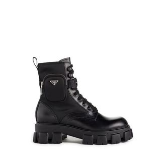 Prada Combat boots Monolith en cuir et Re-nylon
