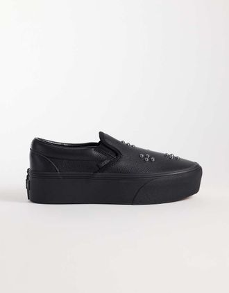 Vans Classic Stackform Slip-On mit Nieten in Schwarz