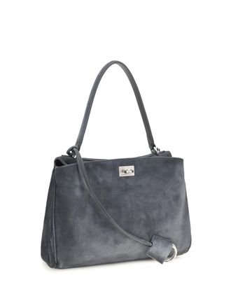 Balenciaga Womens Small Rodeo Handbag Storm Grey Calf Leather Bos Taurus Handbags Hand Bags