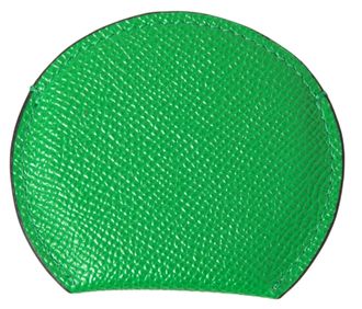 Dolce & Gabbana Womens Green Calfskin Leather Round Logo Hand Mirror Holder Black And Accessory