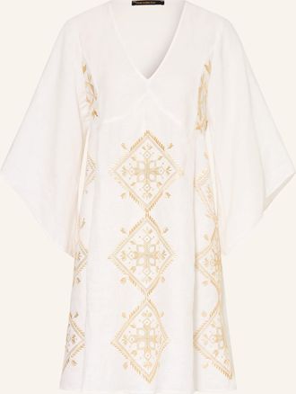 Greek Archaic Kori Strandkleid Lefkada Mit Glitzergarn Und 3/4-Arm weiss