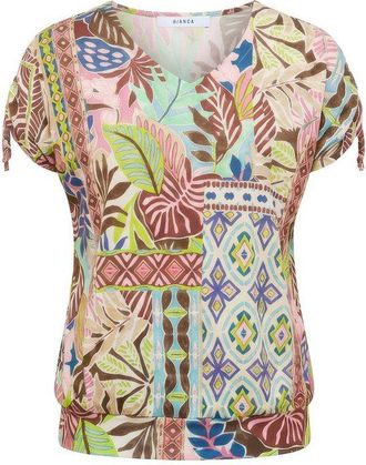 bianca Kurzarmshirt JULIE mit trendigem Allover-Dessin in Sommerfarben