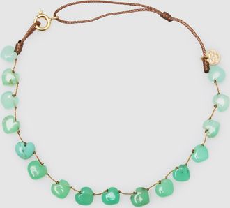 Mon Precieux Ge Bracelet de Cheville Coeur Chrysoprase