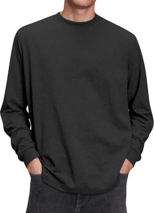 Generic Pull d&eacute;contract&eacute; &agrave; manches longues pour homme - Col rond - T-shirt dentra&icirc;nement de sport &agrave; col rond - Manches longues - Coupe ample - Haut dentra&icirc;nem