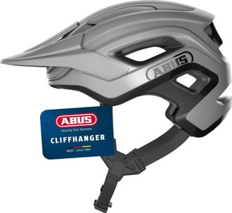 ABUS MTB-Helm Cliffhanger - Fahrradhelm f&uuml;r anspruchsvolle Trails - mit gro&szlig;en L&uuml;ftungs&ouml;ffnungen und TriVider Riemensystem - f&uuml;r Damen und Herren - Silber,