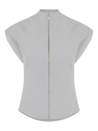 Gloria Coelho zip-fastening cropped top - Grau