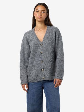 Noisy May Cardigan Gem&uuml;tlicher Strickstyle mit klassischem f&uuml;r Damen (1-tlg) Recyceltes Material, Wolle nachhaltig Loose Fit V-Ausschnitt