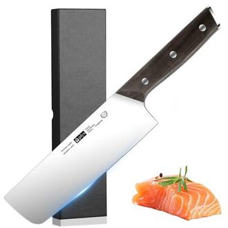 Plys Couteau de Cuisine Nakiri Couteau Japonais Professionnel Couteaux de Cuisine Acier Inoxydable Couteau Legume 18,3cm