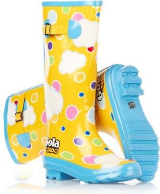 Gola Classics Sunshine Splash Bottes en Caoutchouc pour Femme, Bleu Ciel, Jaune., 38 EU