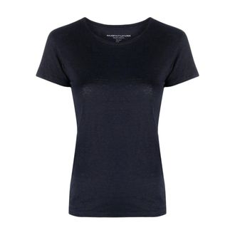 Majestic Filatures Femme, Tops, Bleu, Taille: 40 FR T-shirt &agrave; manches courtes et col rond