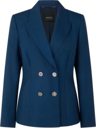 Marc Cain Zweireihiger Blazer aus Schurwolle - - Jackets - Damen - Blau - M