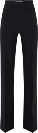 Elisabetta Franchi Femme, Pantalons, Noir, Taille: 42 FR Pantalon en cr&ecirc;pe double stretch