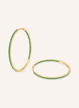 VEYNOU Veynou Creolen Cleo Big Smaragd Aus 14 Karat Gelbgold Und 1,60ct. Smaragden gold