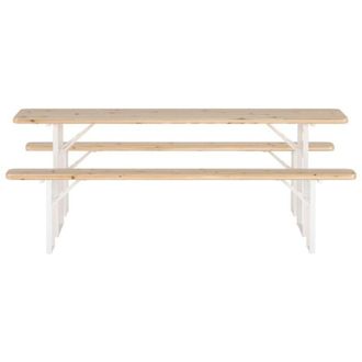 ebuy24 Guiness Gartenset Tisch, Bankset natur