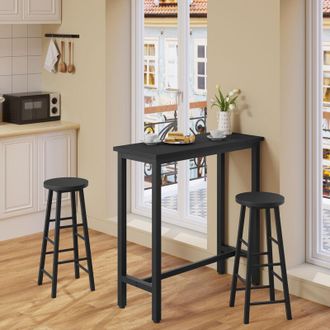 Woltu Bartisch Stehtisch, Bistrotisch Esstisch mit Metallgestell, Tischplatte aus mdf, 100x40x100 cm, Schwarz - Woltu