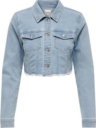 Only Onlwonder Ls Veste Courte DNM Gua Noos, Bleu Clair (Denim Bleu Clair), XL Femme