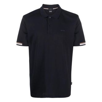 HUGO BOSS Homme, Tops, Bleu, Taille: L Polo en jersey bleu fonc&eacute;