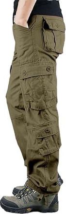 Generic Pantalon de travail pour homme multi-poches - Pantalon cargo de travail ample d&eacute;contract&eacute; en coton extensible avec cordon de serrage &agrave; la taille - Pan