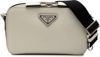 Prada Hobo Bags - Saffiano Brique Crossbody - Gr. unisize - in Wei&szlig; - f&uuml;r Damen