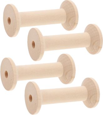 DOITOOL 4 ST&Uuml;CKE Leere Holzspulen aus Robustem Holz Gro&szlig;e Stabile Garnrollen f&uuml;r N&auml;hen Basteln und Handarbeiten Zuverl&auml;ssige N&auml;hzubeh&ouml;r Holzwickler f&uuml;r Glatte