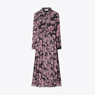 Tory Burch Damen Plisseekleid aus bedruckter Seide