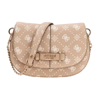 Guess Femme, Sacs, Beige, Taille: ONE Size Sac bandouli&egrave;re logo Carrie