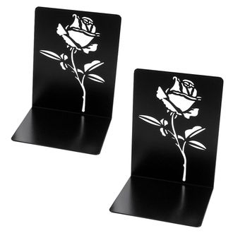 DOITOOL 2 Stück Metall Buchstützen mit Hohlem Rosendesign Kompakt 105X16X12cm Stabiles Bücherregal Zubehör für Zuhause Büro und Schule