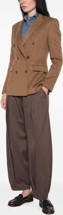 Tagliatore Cashmere Double-Breasted Blazer - Camel