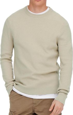 Only & Sons Herren Strickpullover ONSPhil Rundhals Herrenpullover 22022855 Silver Lining XXL