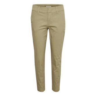 Part Two Femme, Pantalons, Vert, Taille: 38 FR Pantalon en coton coupe d&eacute;contract&eacute;e intemporel