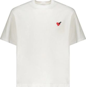 Neil Barrett Homme, Tops, Blanc, Taille: L Thunderbolt Badge T-Shirt