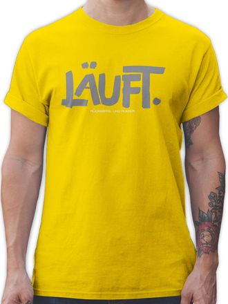 Shirtracer T-Shirt Herren - Statement - L&auml;uft - L&auml;uft Lustig Spr&uuml;che Lustiger Spruch Nerd Geek L&auml;uft bei Mir - 3XL - Gelb - lauft-Shirts spruchshirts sprueche l&auml;