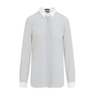 Tom Ford Multi Argyle Seidenhemd - - Blouses & Shirts - Damen - Wei&szlig; - XS