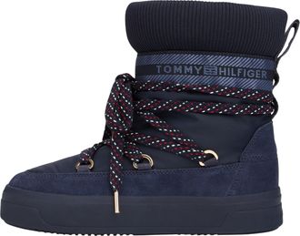 Tommy Hilfiger Damen Mid Boot Stiefel mit Schn&uuml;rung, Blau (Space Blue), 40